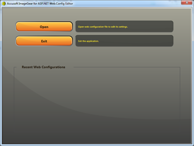 Run the ASP.NET Web.Config Editor