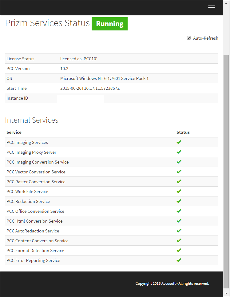Checking PrizmDoc Server Health