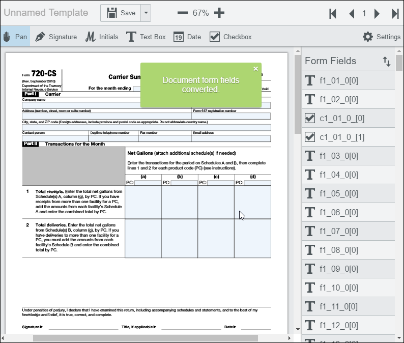 Use the Form Field Detector