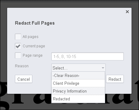 Create a Full Page Redaction